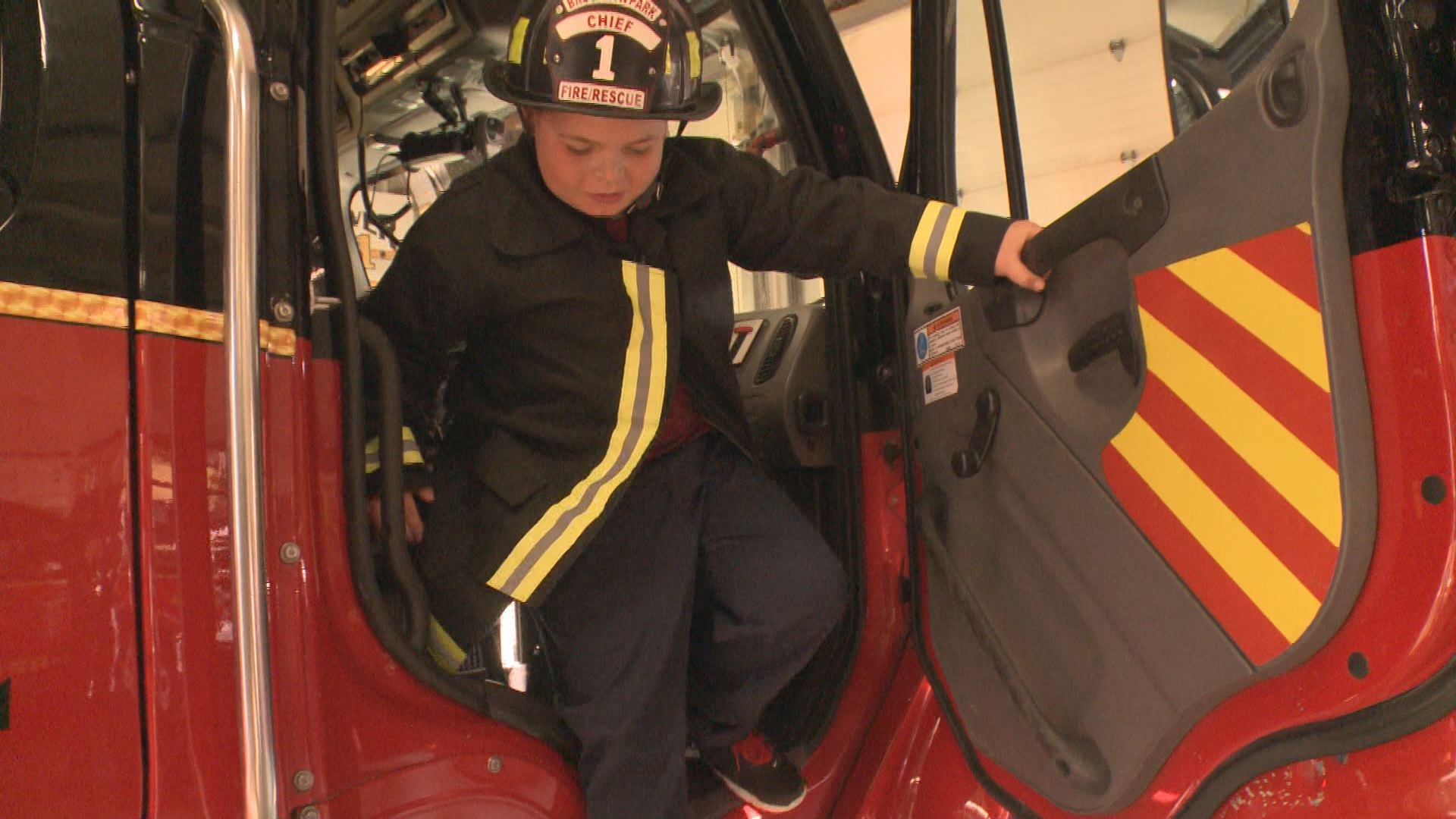 Boy, inspired by grandpa, is fire chief for a day | kare11.com