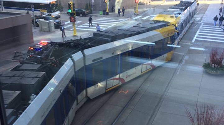 Light rail train derails in downtown Mpls. | kare11.com